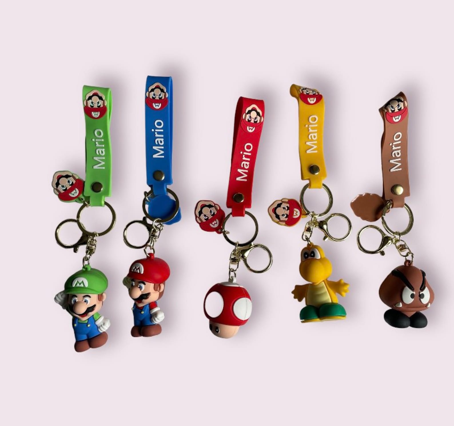 Super Mario Bros Keychain, Toad, Koopa Troopa, Luigi, Gomba , Mario ...