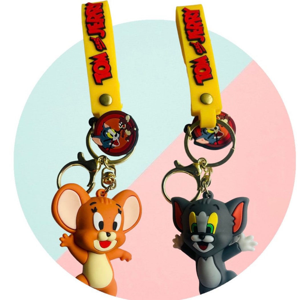 TOM & JERRY KEYCHAIN, 3D Cartoon Tom and Jerry Keyring - Etsy