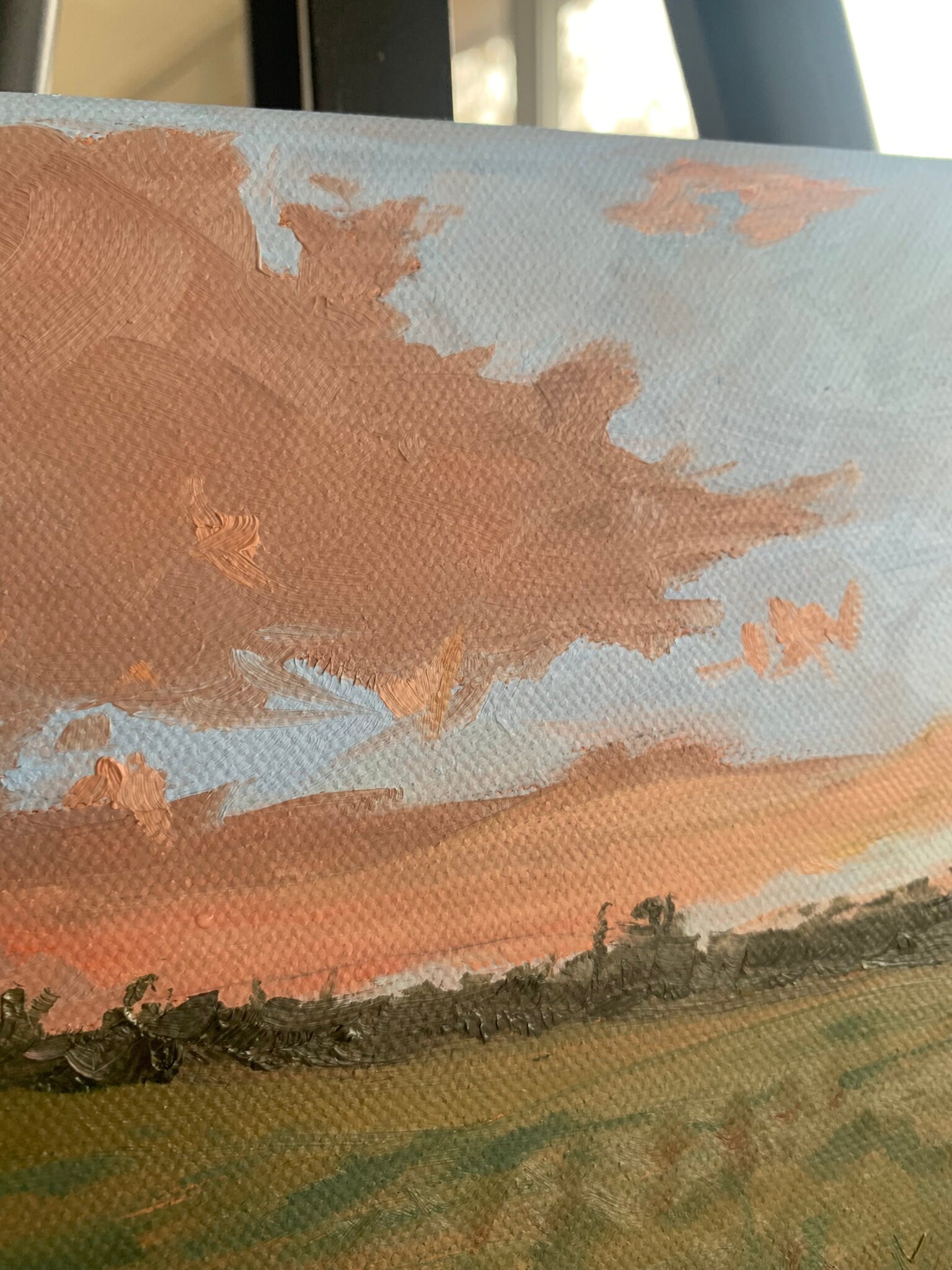 Original Colorado Western Landscape Oil Painting,10x10 Front Range Sunset CO Handmade Gift ...