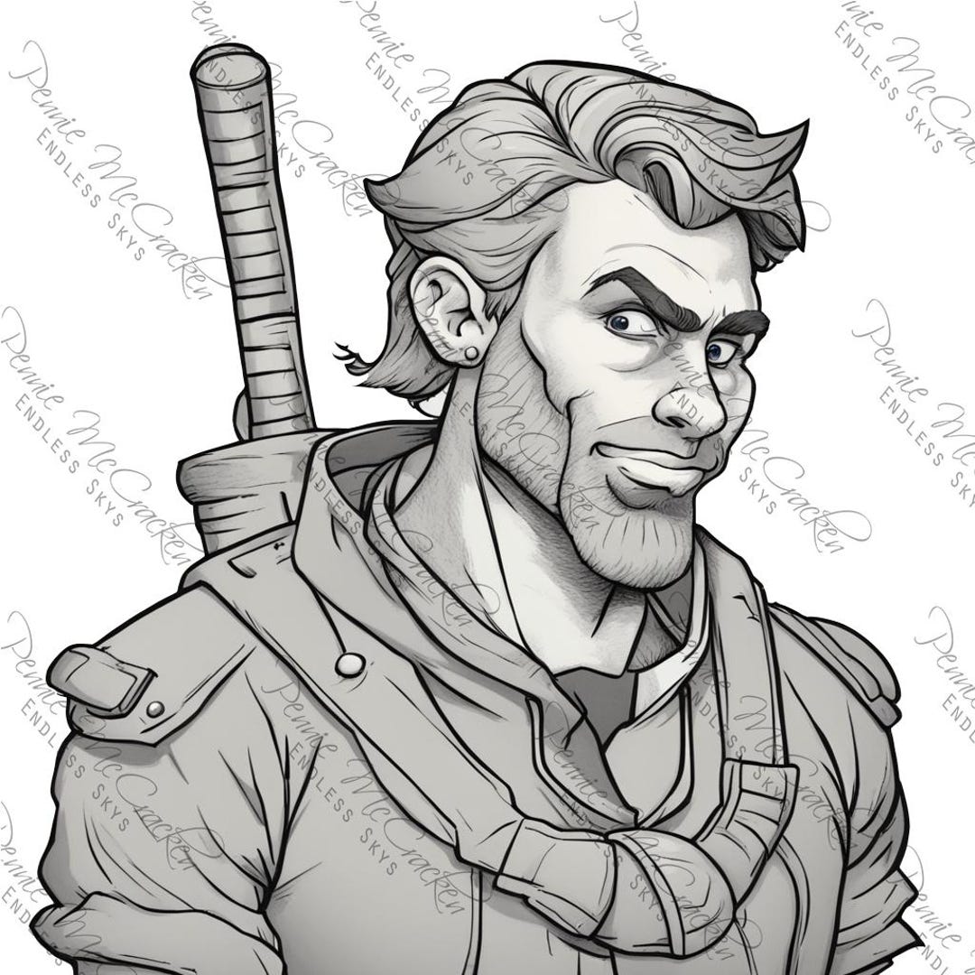 RUGGED MAN Drawing - Edit, Remix, Use as is - Personal or COMMERCIAL ...