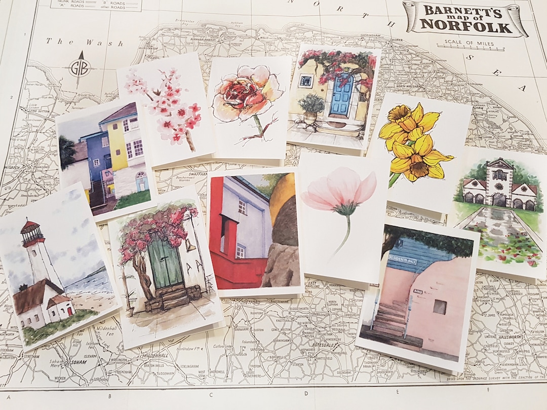 Notelet Cards Pack of 3 From Hand-painted Watercolour Prints Ty Arth ...