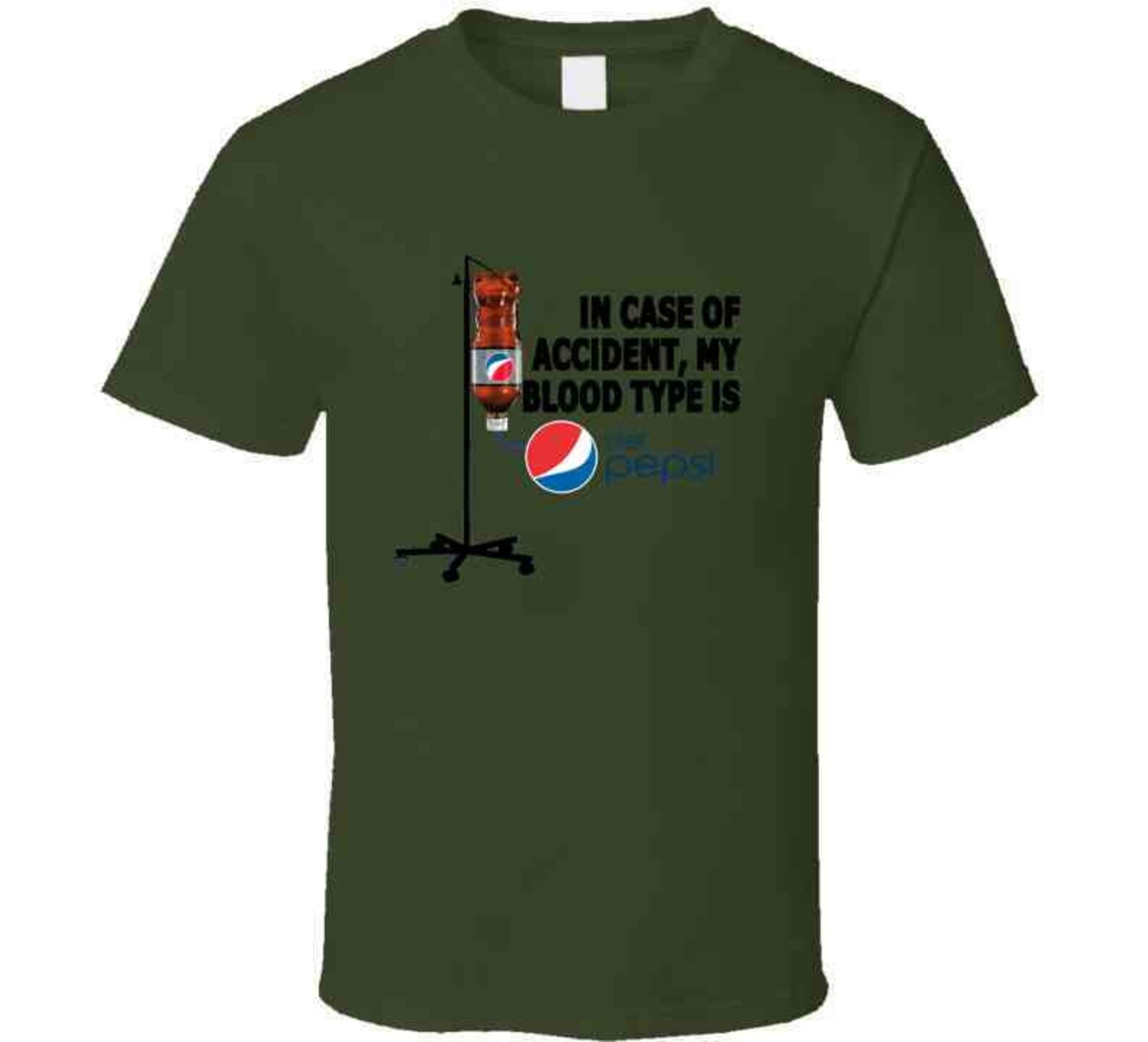 In Case of Accident My Blood Type is Diet Pepsi Pop Drink Funny T Shirt ...