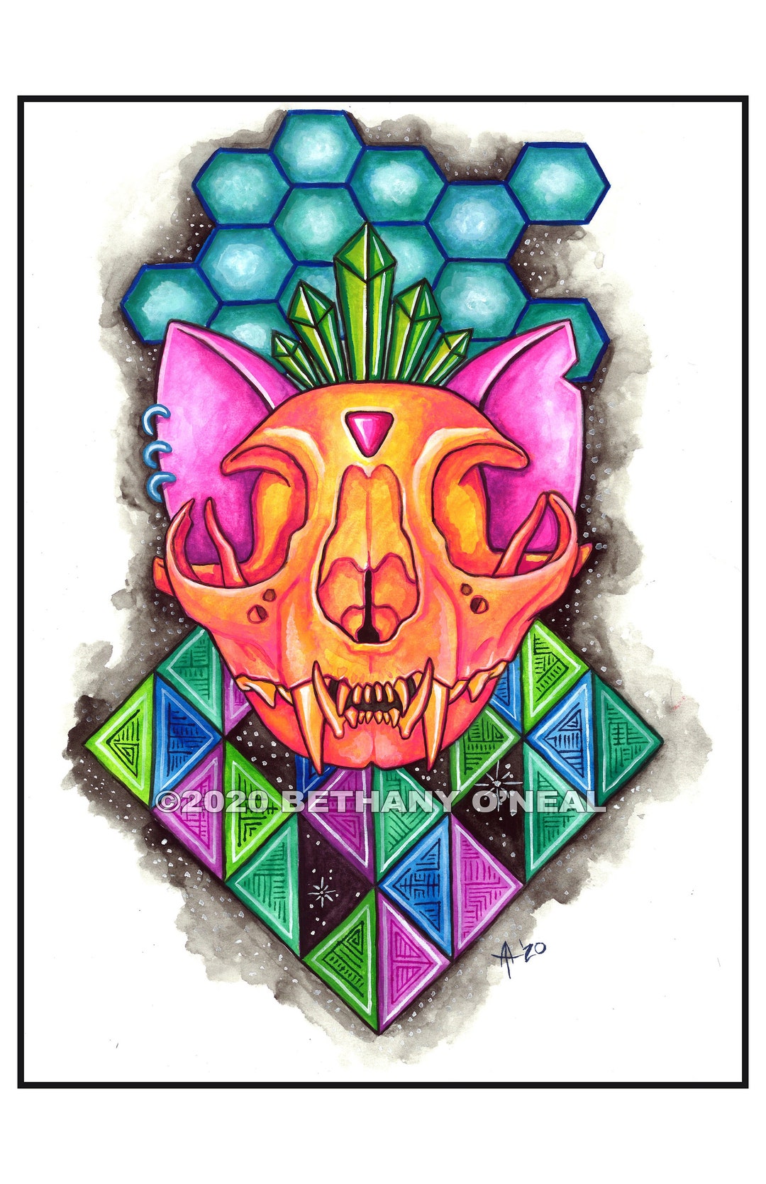 Interdimensional Crystal Cat Print - Etsy