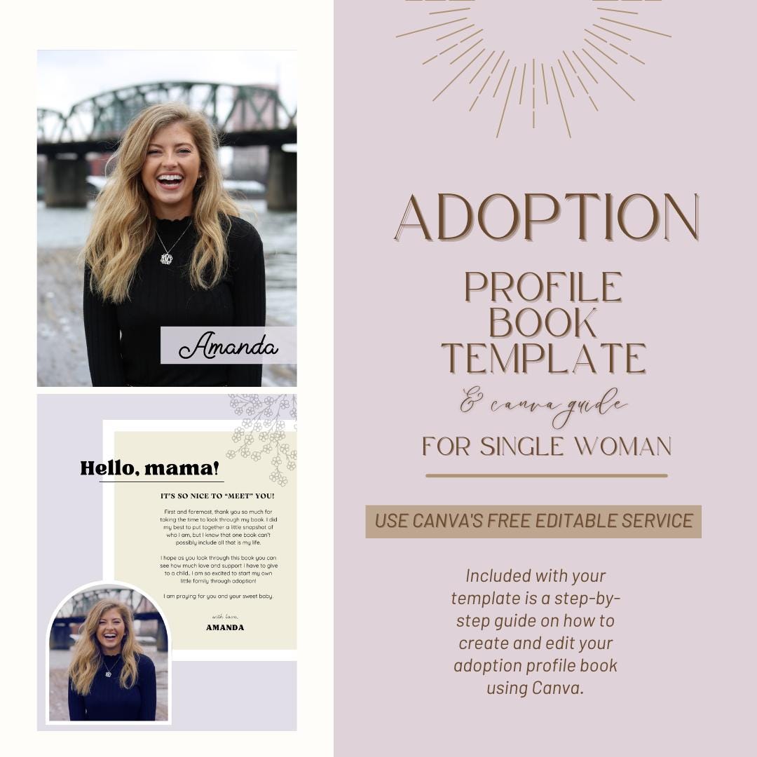 NEW** Single Woman Adoption Profile Book Template / Adoption Profile ...