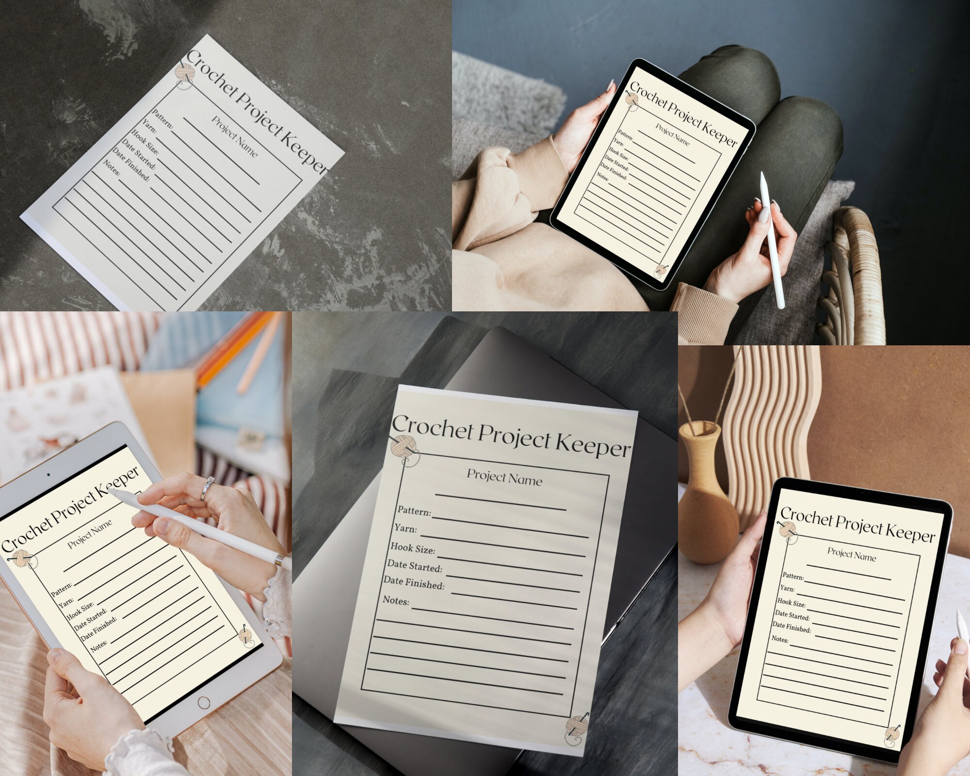 Crochet Project Keeper Printable - Instant Download | Organize and ...