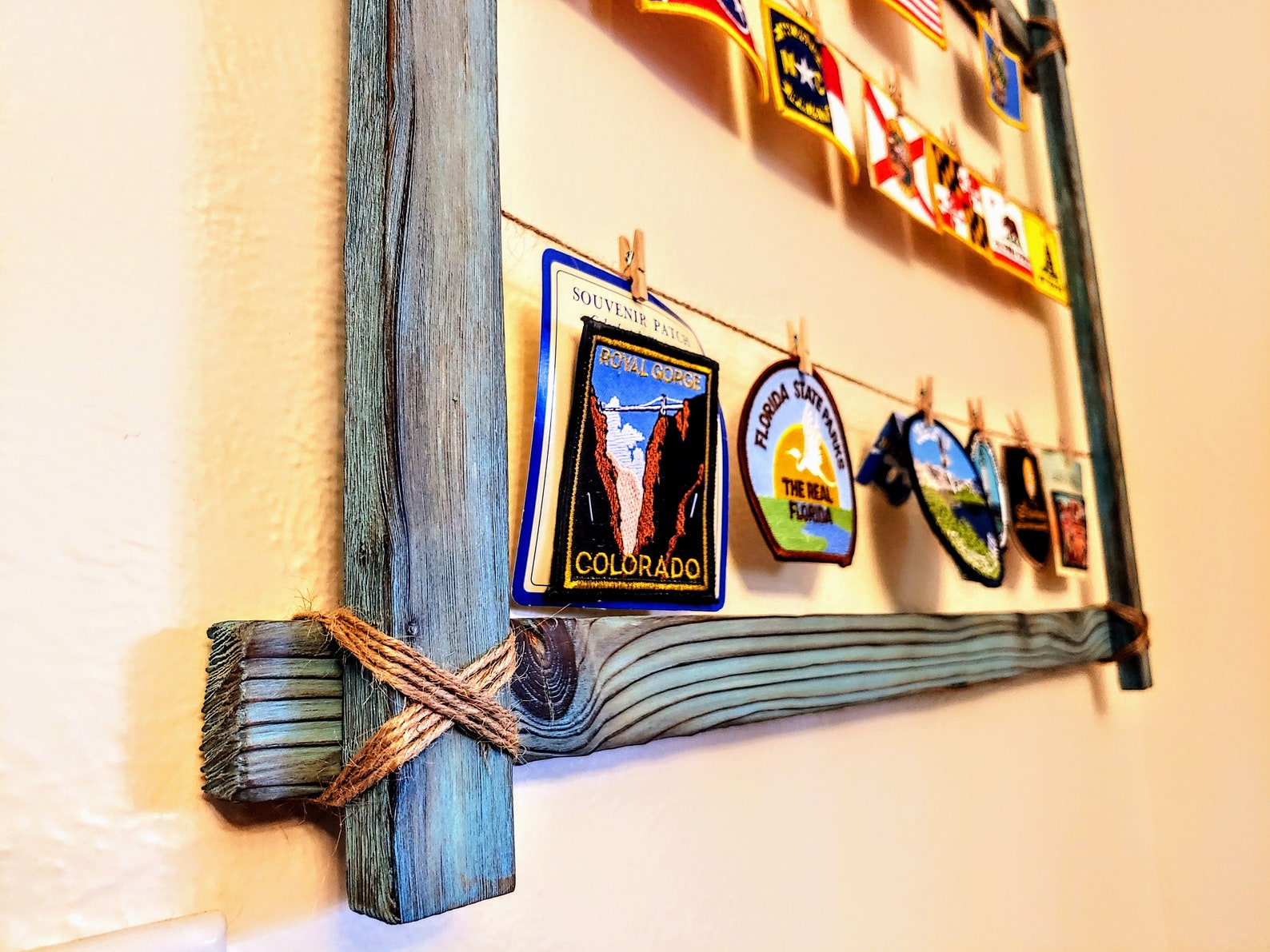 Patch Display Blue Frame Rustic Frame Picture Display | Etsy