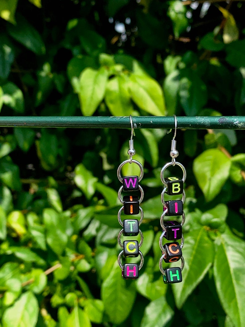 Custom Word Chain Earrings - Etsy