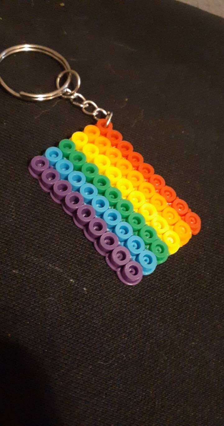 LGBT Pride Flag Perler Bead Keychain - Etsy