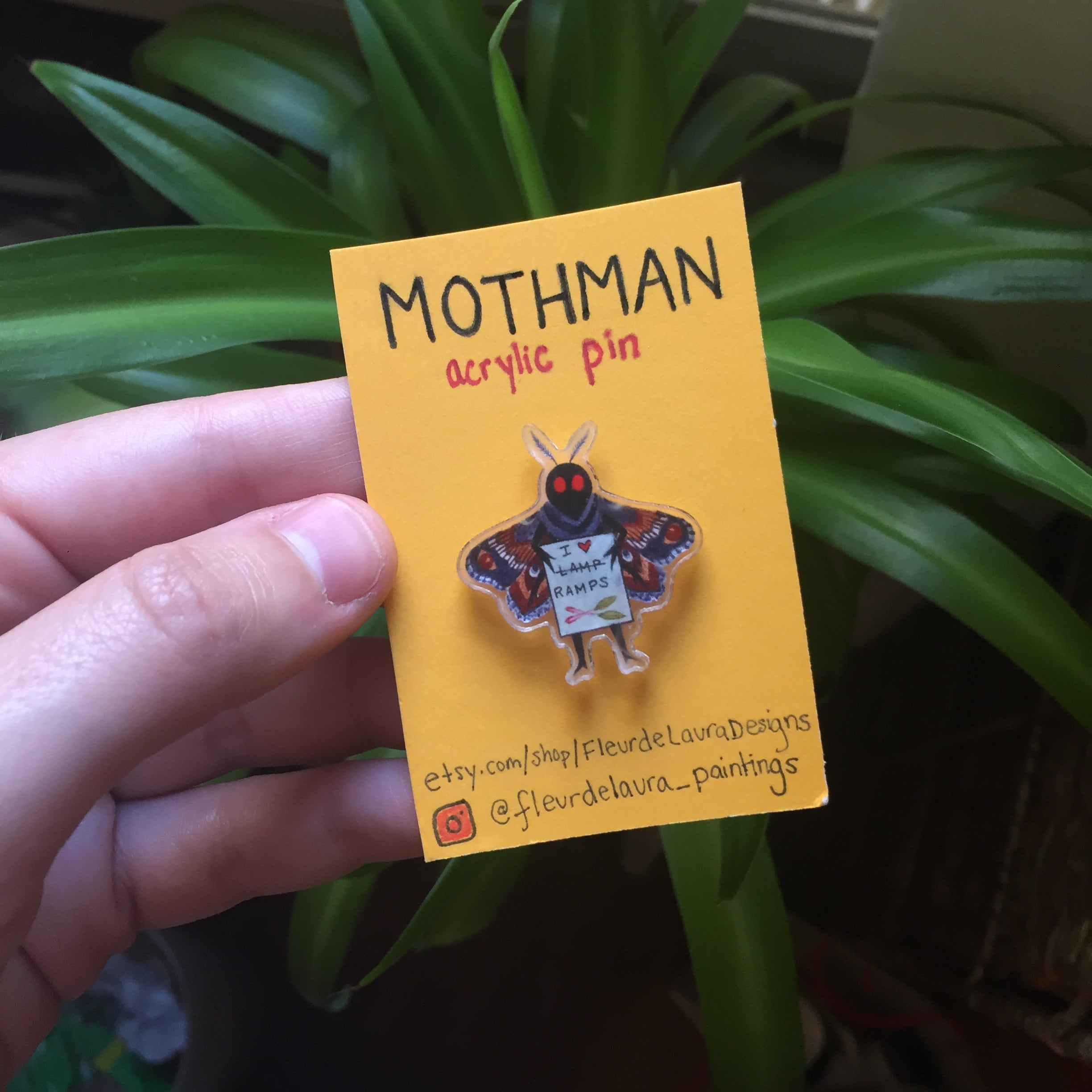Mothman Acrylic Pin - Etsy