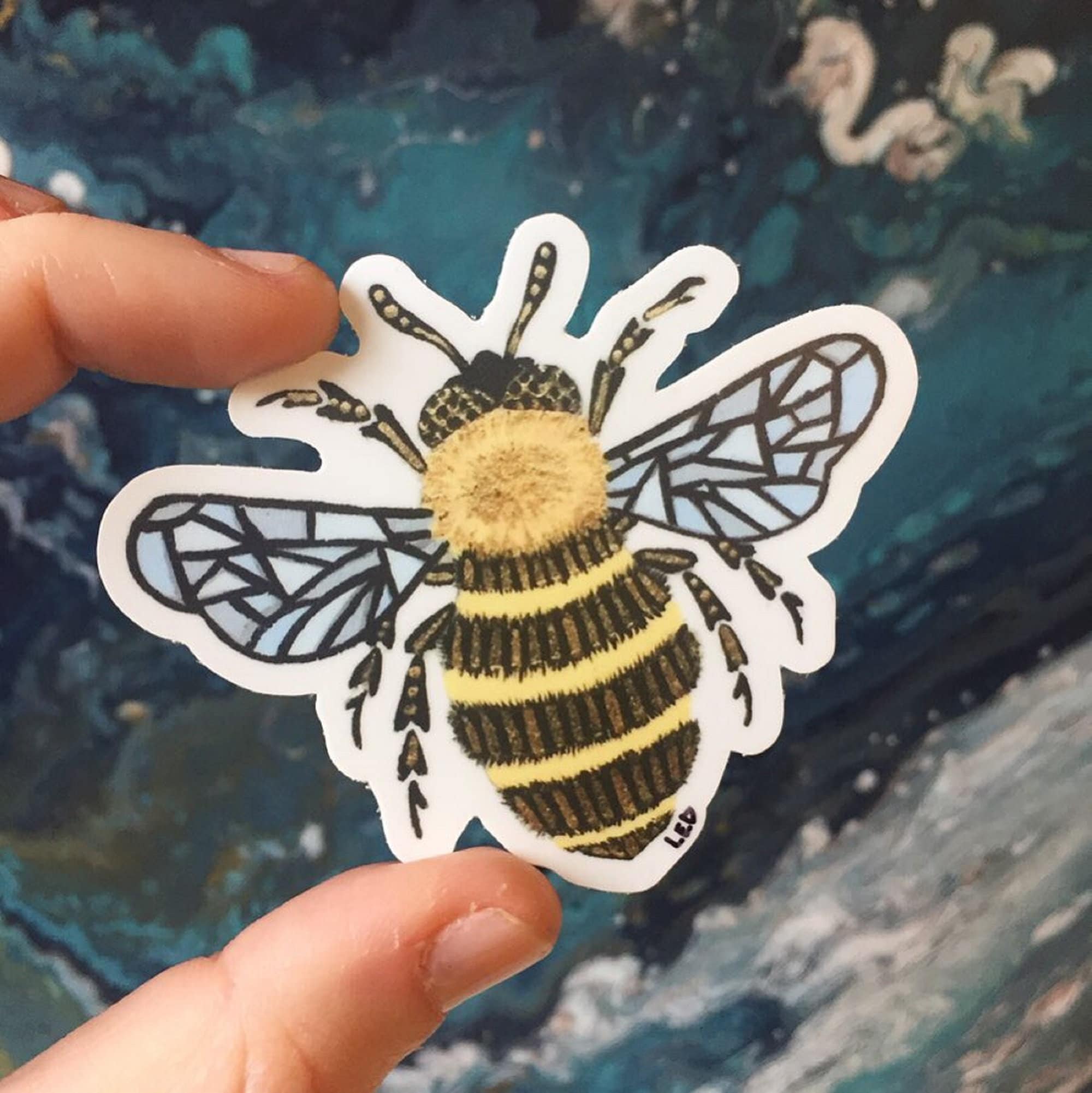 Bumblebee Sticker, Die Cut 3"x 2.5", Handmade Vinyl Sticker From ...