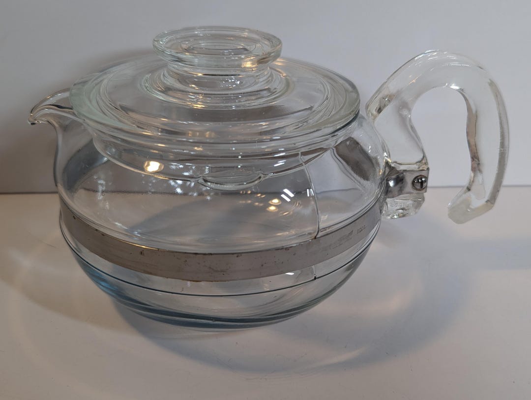 Vintage Pyrex Glass 6 Cup Flameware Coffee Pot With Locking Lid - Etsy