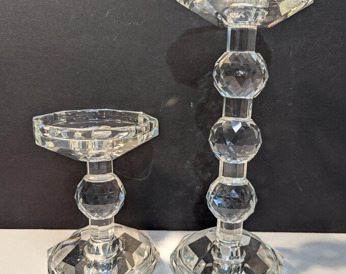 Candlestick Holders Crystal Pillar - Etsy
