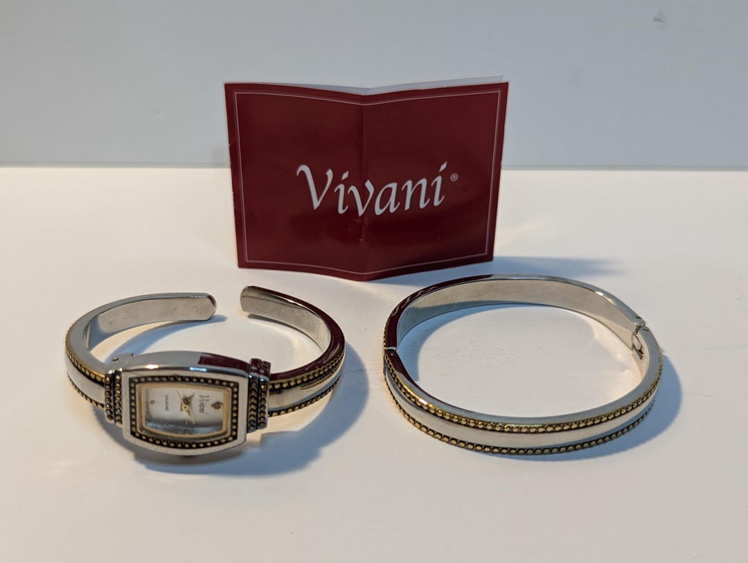 New Vivani Silver and Gold Toned Watch and Matching Bracelet - Etsy