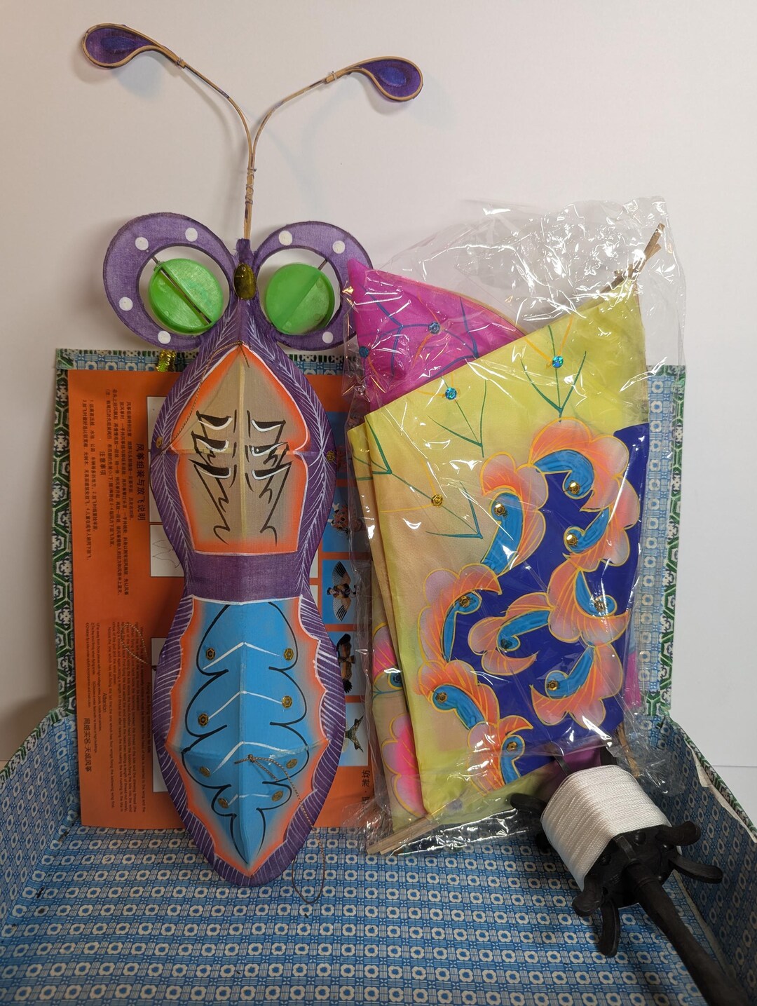 Handmade Chinese Silk Kite With Box and String - Etsy