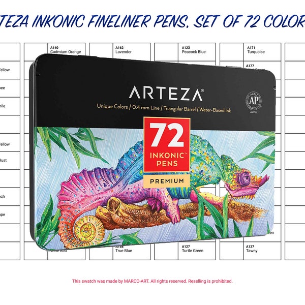 Arteza Color Chart - Etsy
