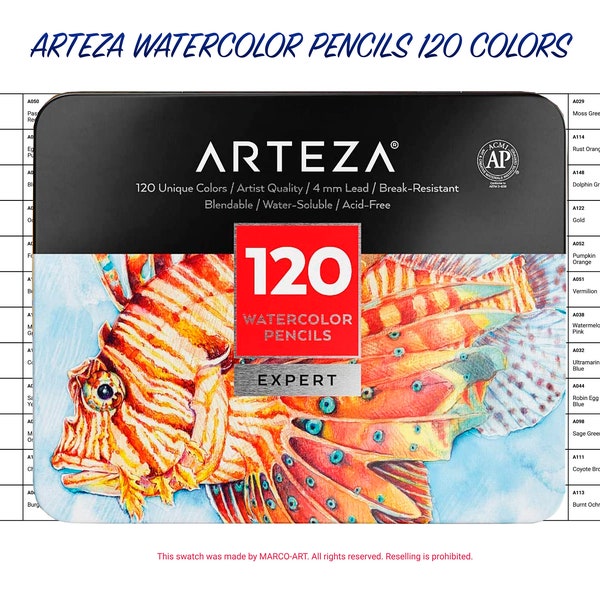 Arteza Color Chart - Etsy