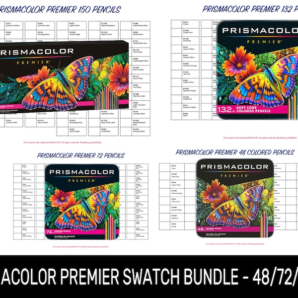 48 Color Chart Template - Etsy