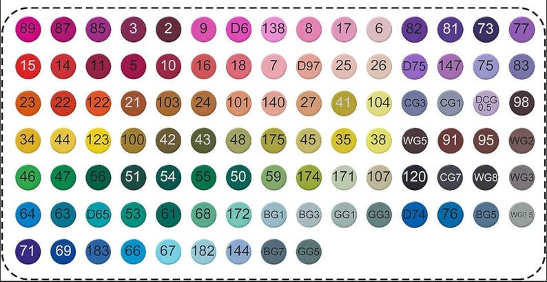 Digital PDF Shuttle Art 101 Colors Art Markers Swatch Template | DIY ...