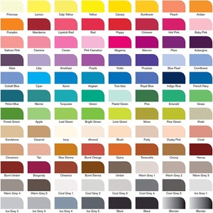 Winsor & Newton Set of 96 Markers, Promarker Swatch Template | DIY ...