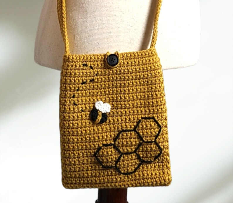 Honeycomb Bee Purse, Crossbody Bee Purse, Crochet Bee Purse - Etsy