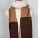 Cozy Knit Scarf Color Block Brown Light Brown White - Etsy