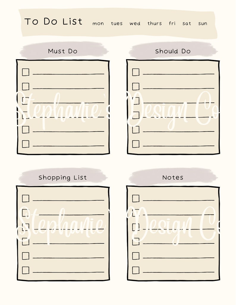 To Do List neutral Digital Planner Template - Etsy