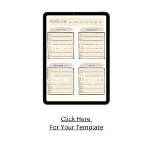 To Do List neutral Digital Planner Template - Etsy