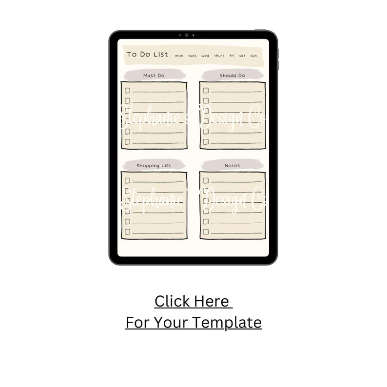 To Do List neutral Digital Planner Template - Etsy