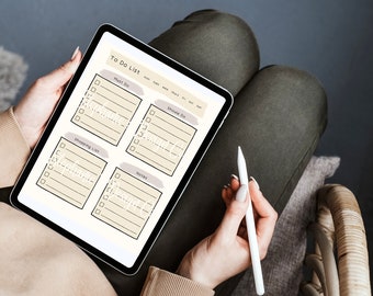 To Do List neutral Digital Planner Template - Etsy