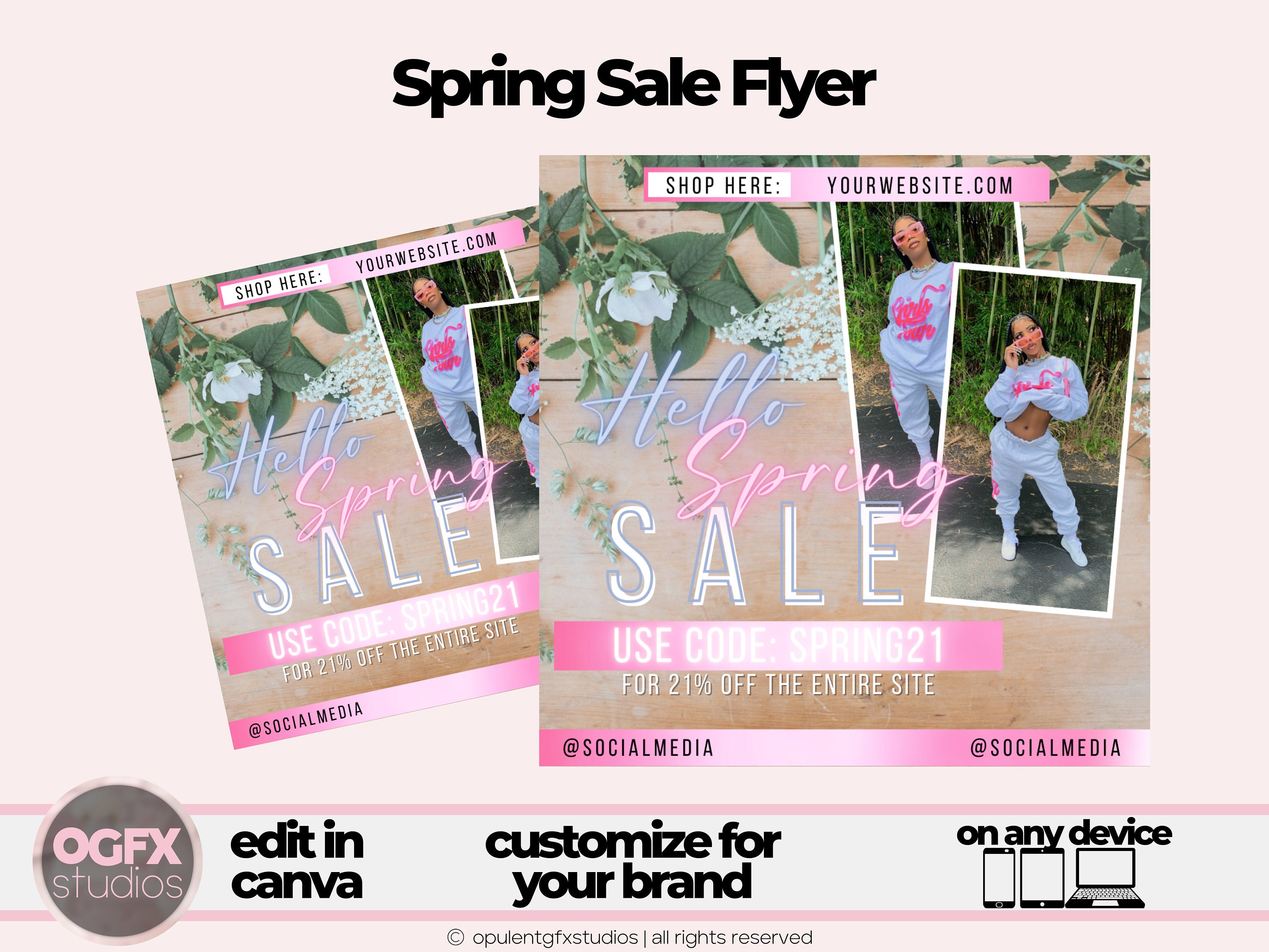 Drawing & Illustration Digital hair flyer branding, summer sale diy ...