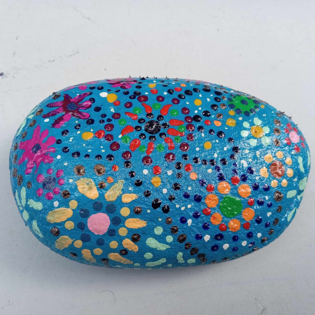 Hand Painted Dot Dotted Rock Garden Stone - Etsy