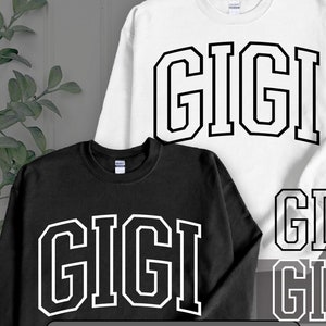 Gigi Varsity Outline Arched SVG, Gigi Png, Gigi Svg, Gigi Svg Png Dxf ...