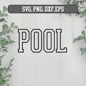 Pool Varsity Arched Outline SVG, Pool Svg Bundle, Beach Svg, Pool Svg ...