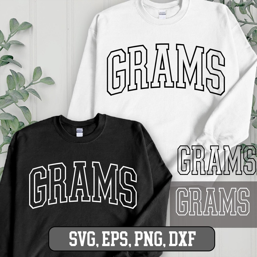 GRAMS Outline SVG Png, Gams Varsity Arched SVG, Grams Png, Grams Svg ...