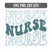 Groovy Blue Retro Nurse Svg, Nurse Wavy Outline Text Svg, Retro Nurse ...