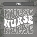 Groovy Blue Retro Nurse Svg, Nurse Wavy Outline Text Svg, Retro Nurse ...