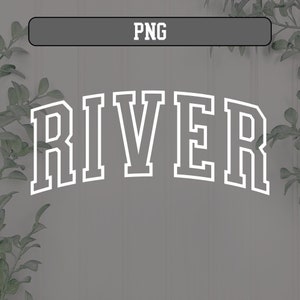River Varsity Arched Outline SVG, River Svg Bundle, River Svg, Vacay ...