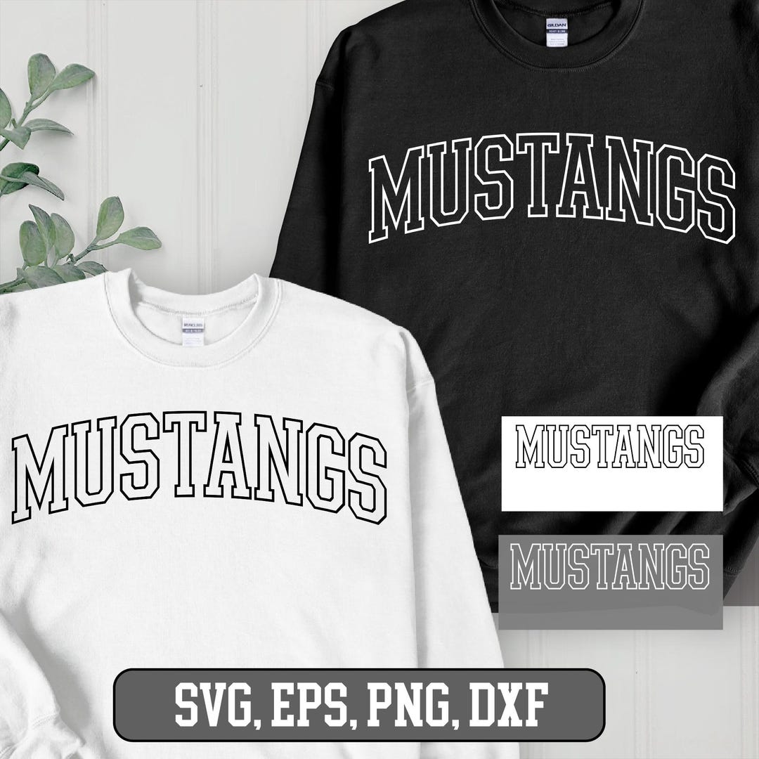 Mustangs Outline SVG Png Eps Dxf, Mustangs Varsity Png, Mustangs Mascot ...