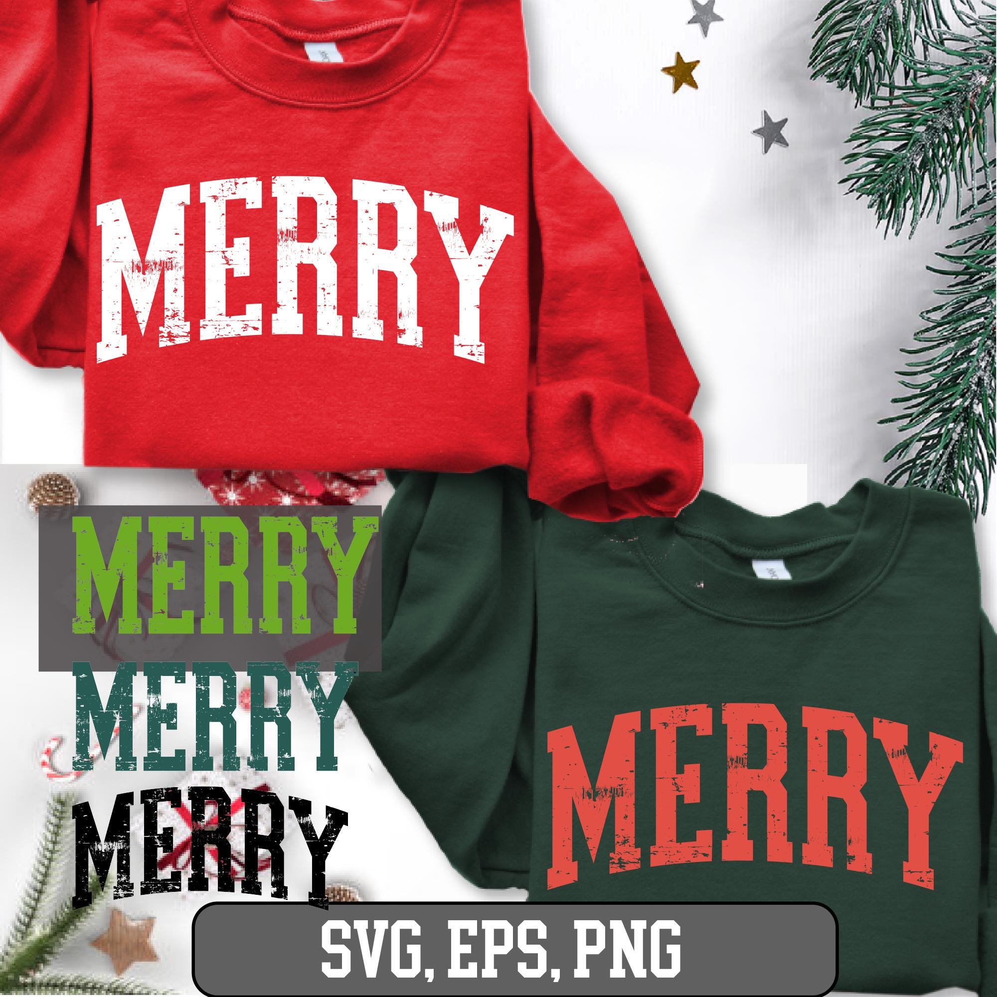 Merry Bundle Png Svg Eps, Merry Grunge Png, Merry Distressed Png, Merry ...