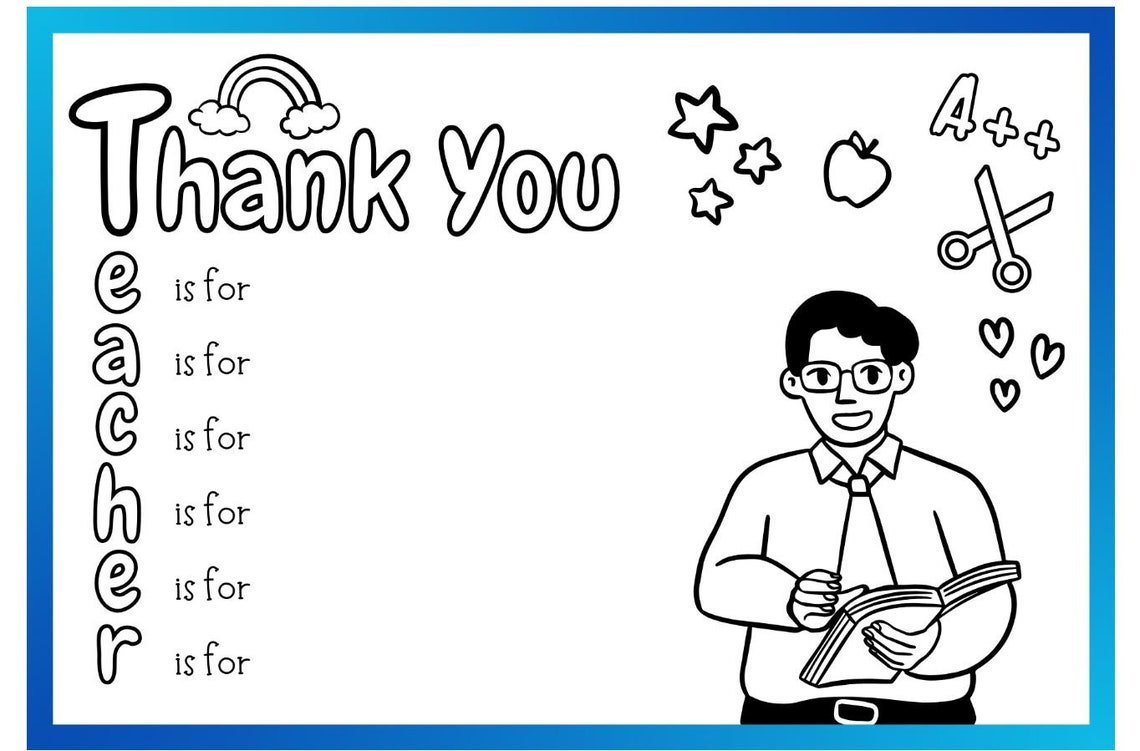 Teacher Appreciation Coloring Pages - Digital Download - Etsy