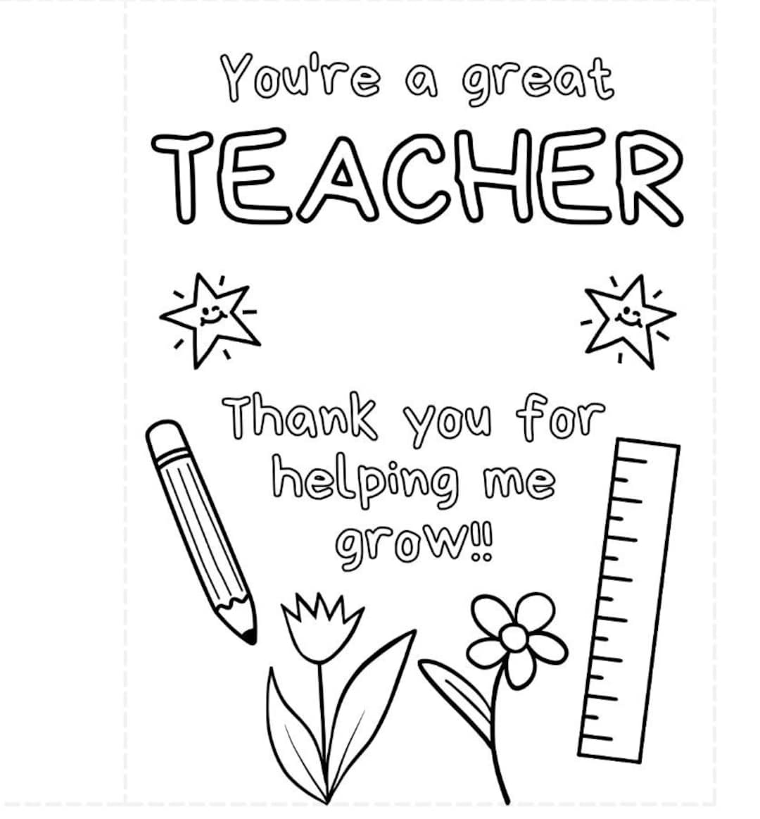 Teacher Appreciation Coloring Pages - Digital Download - Etsy