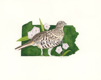 Florida State Bird and State Flower Watercolor Print-florida - Etsy