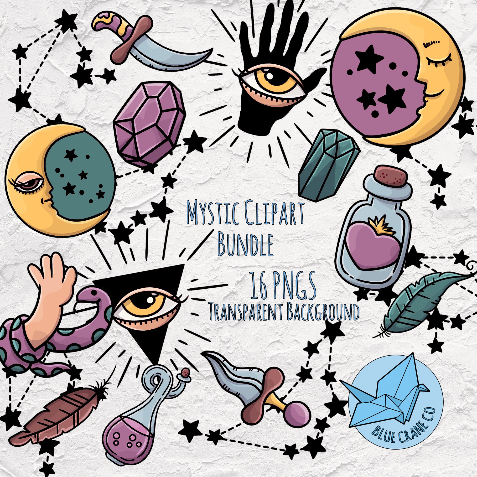 Celestial / Witch / Mystical Clipart - Instant Download - Commercial ...