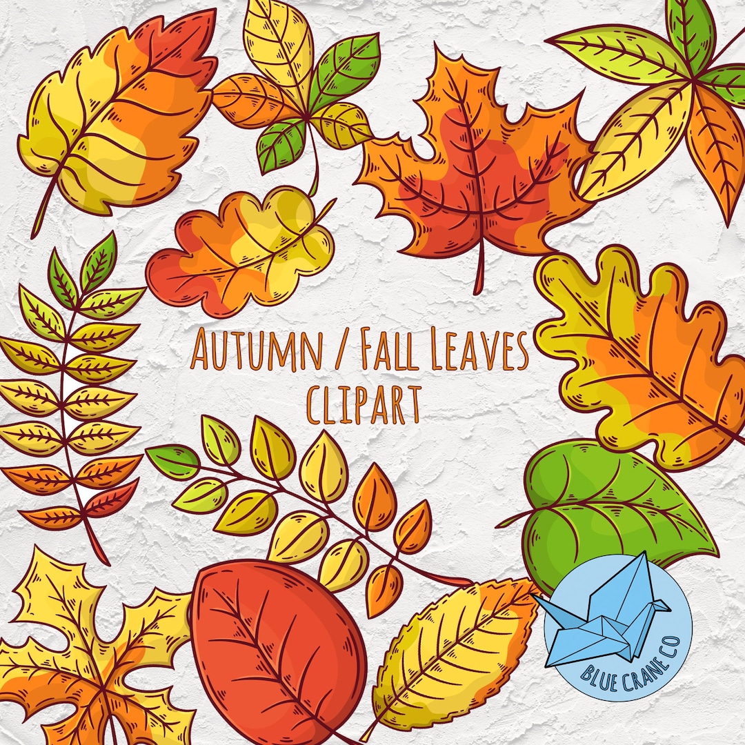 Autumn Leaves / Fall Leaves Clipart - Instant Download - Cute Halloween ...