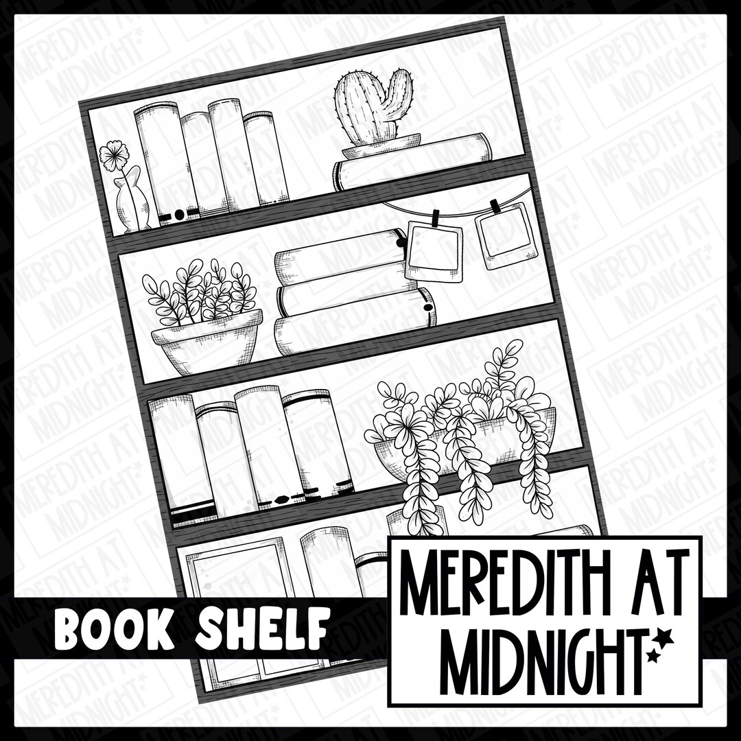 Book / Reading Tracker Book Shelf - Instant Download - Etsy
