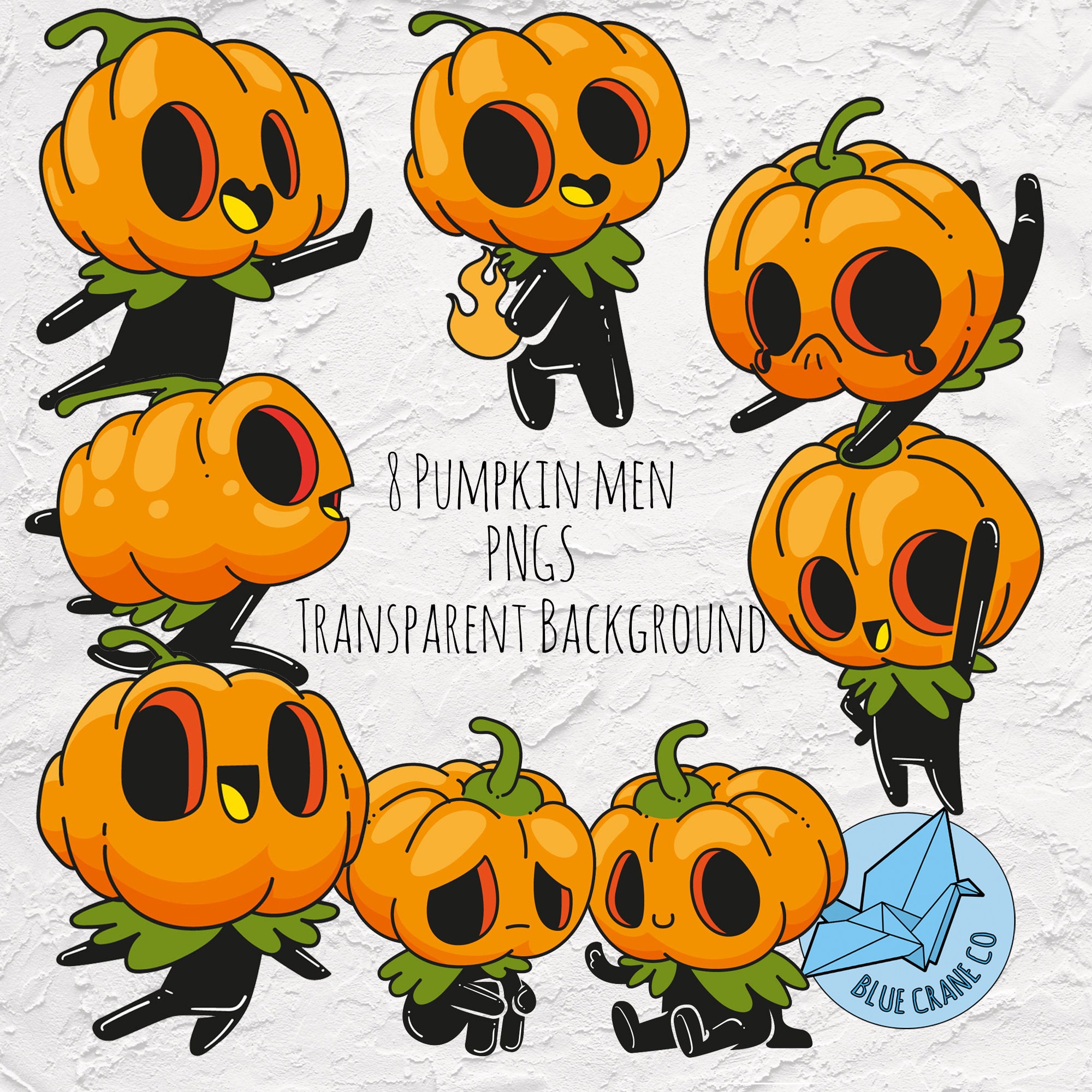Pumpkin Man Halloween Clipart - Instant Download - Cute Halloween ...
