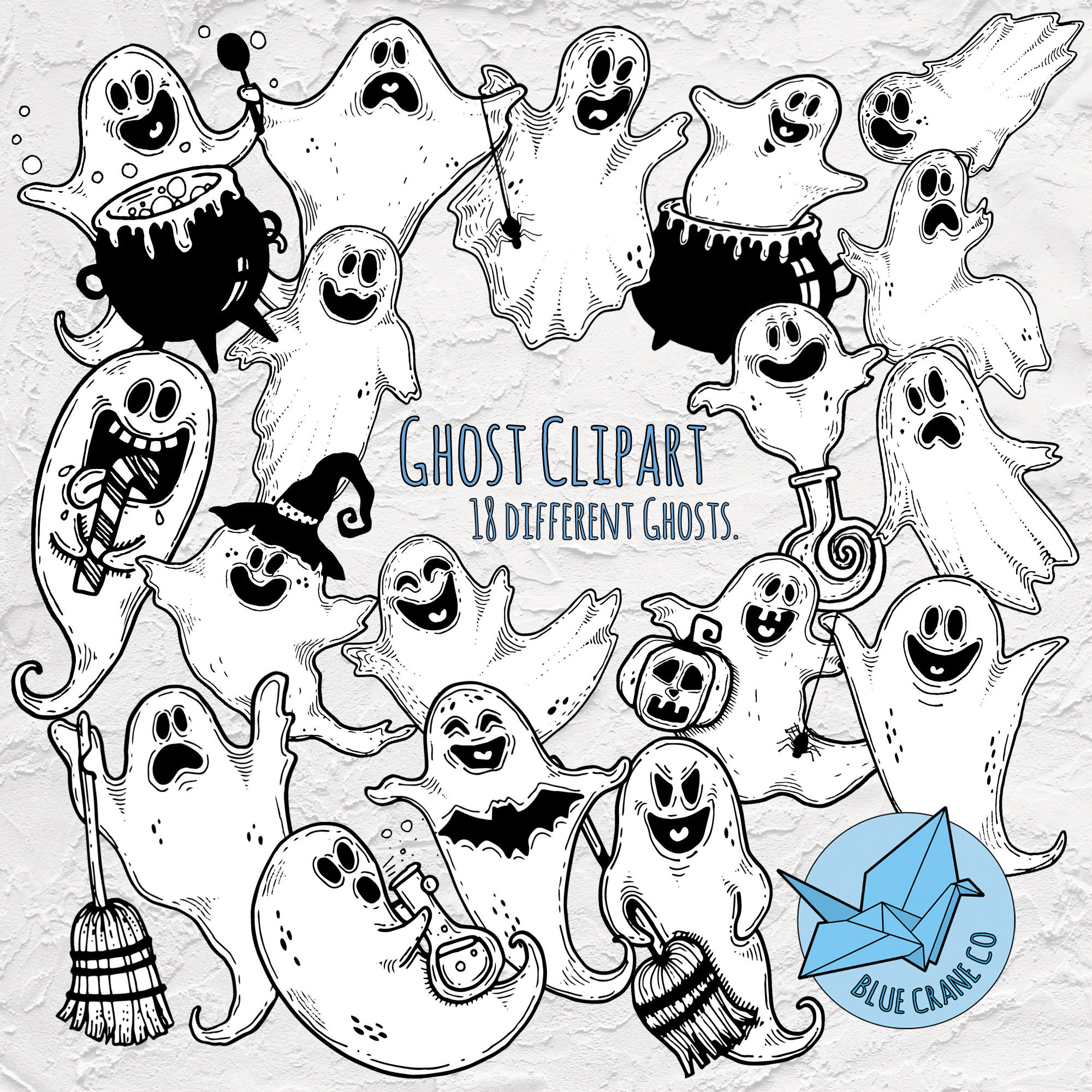 Halloween Ghost Clipart - Instant Download - Cute Ghosts - Commercial ...