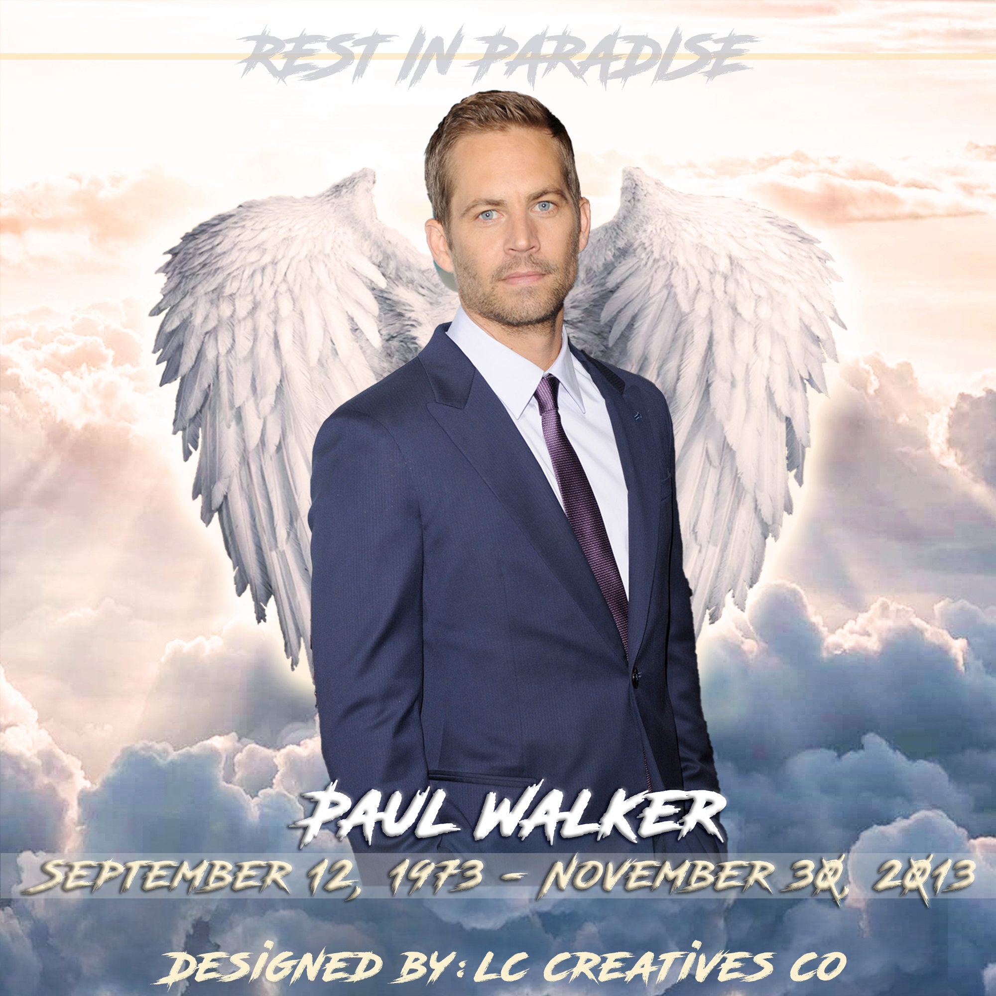 RIP Angel Wings Instagram Template instant Download PNG JPG | Etsy Canada