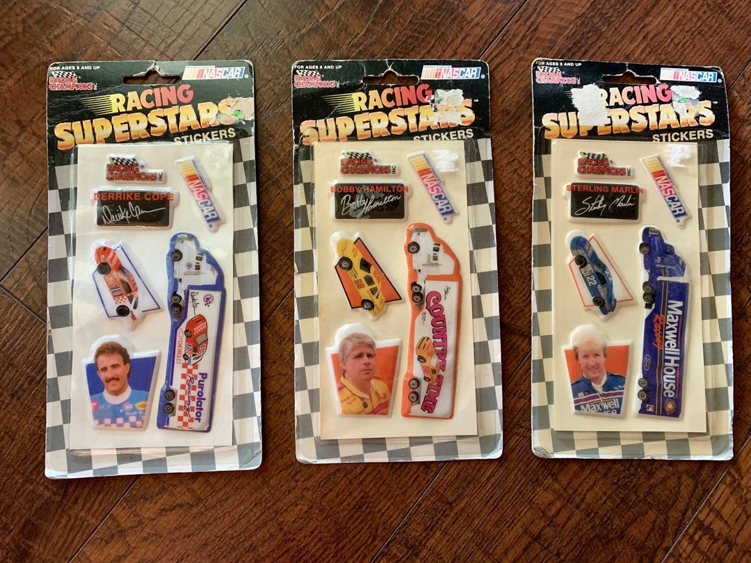 Vintage Collectable NASCAR Stickers - Etsy