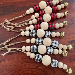 8 Set Handmade Wooden Buffalo Plaid Red White and Black Plaid - Etsy